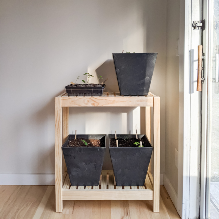 DIY Two Tier Shelf with Slats | Tylynn M